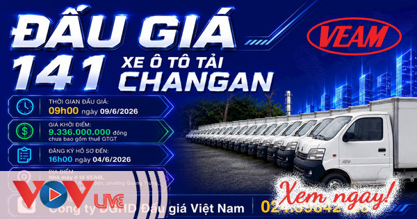 THÔNG BÁO ĐẤU GIÁ TÀI SẢN 141 XE TẢI CỦA VEAM